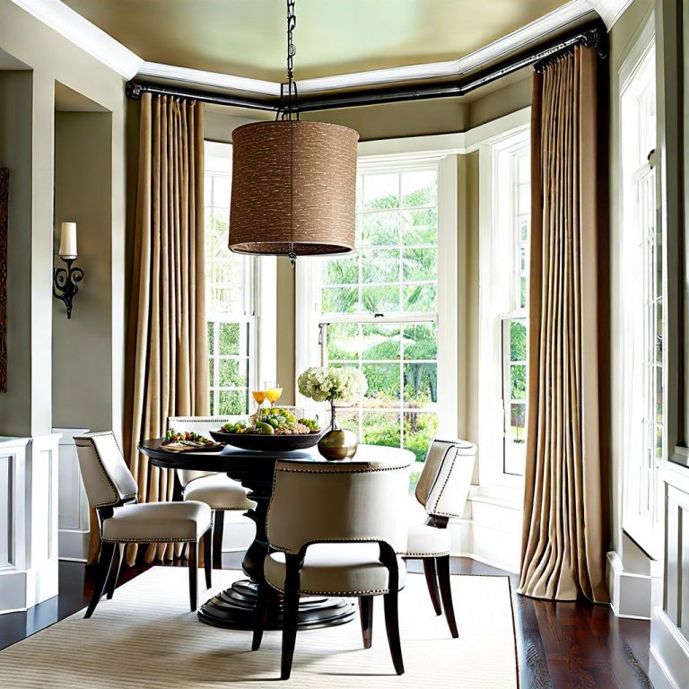 15 Dining Room Bay Window Curtain Ideas for Elegant Spaces