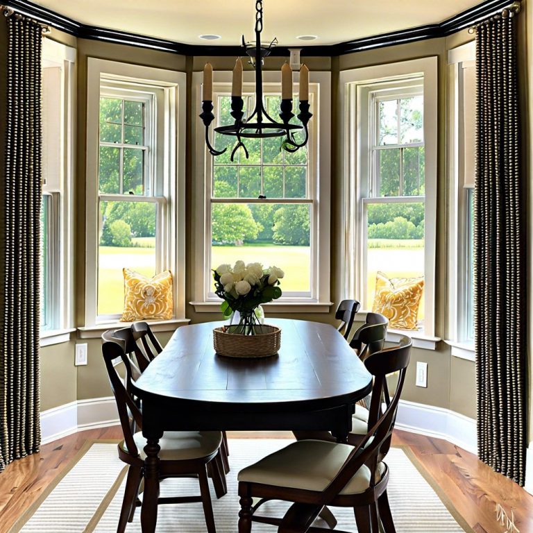 15 Dining Room Bay Window Curtain Ideas for Elegant Spaces